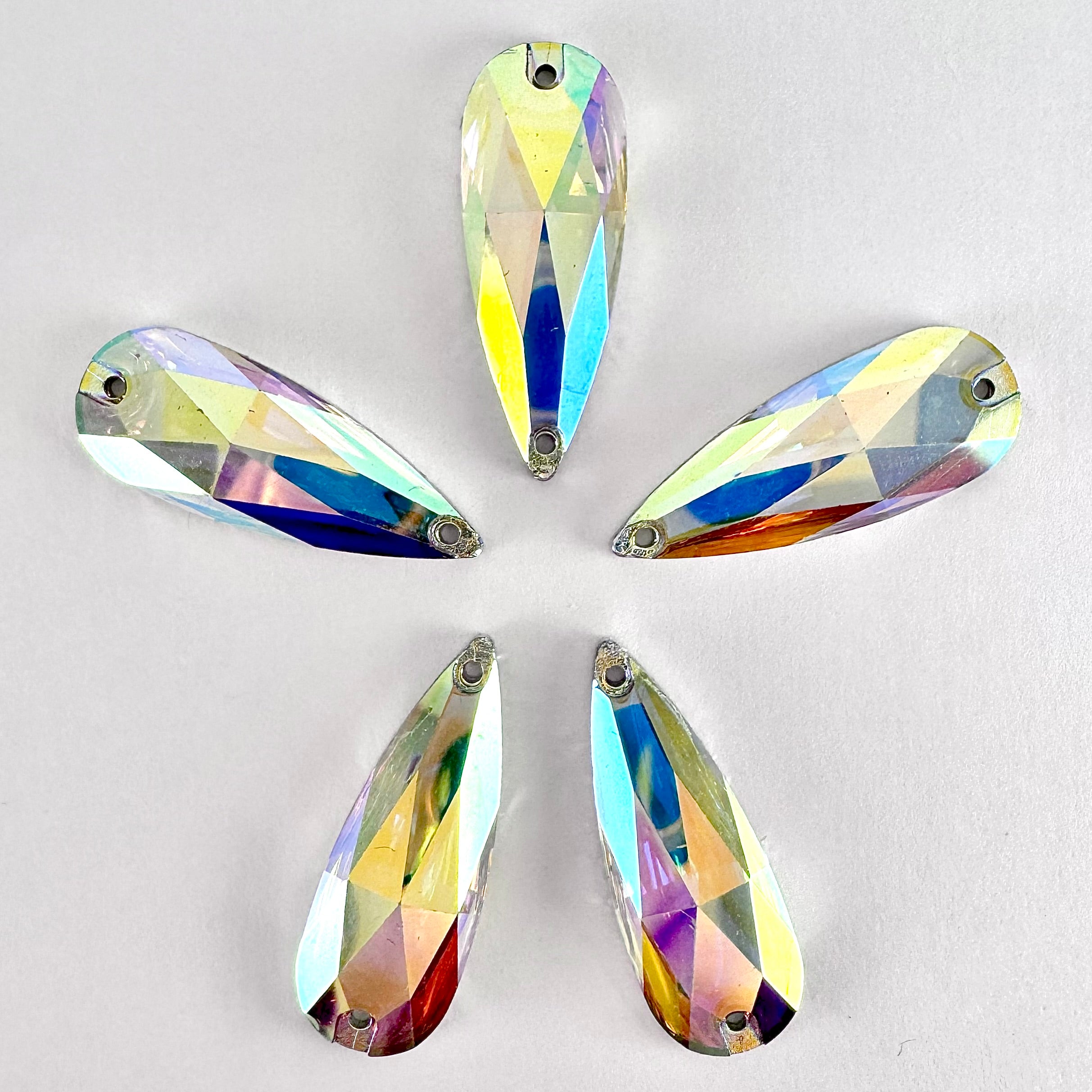 Crystal AB Acrylic Narrow Teardrop | Sparkle & Co. Crystals