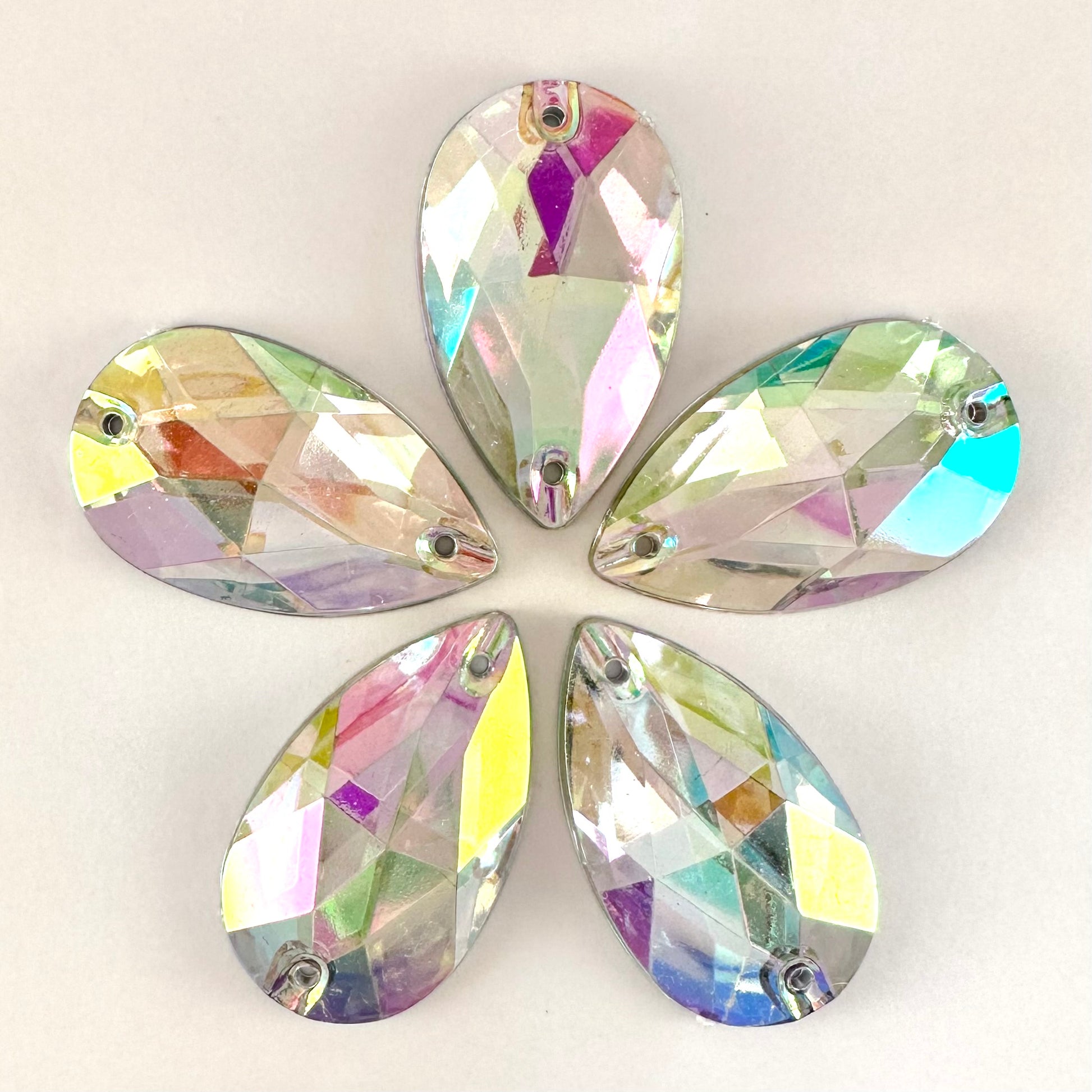 Crystal AB Acrylic Teardrop | Sparkle & Co. Crystals
